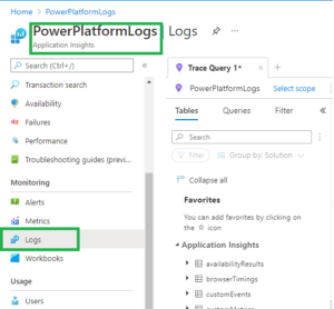 Monitor Canvas App logs in PowerApps Monitor and Application Insights