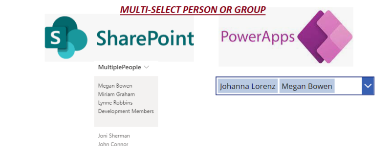 Display Multi-Select Person in PowerApps.
