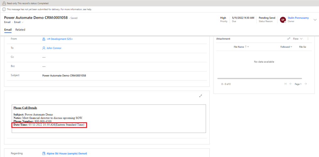 Power Automate: Convert UTC to Specific User Time Zone