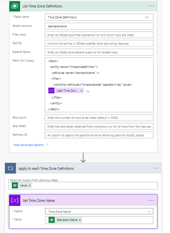 Power Automate: Convert UTC to Specific User Time Zone