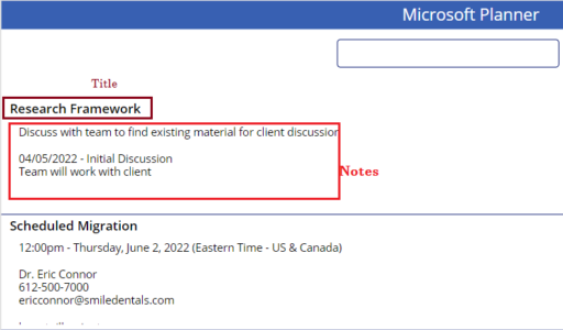 Display Microsoft Planner Tasks With Notes
